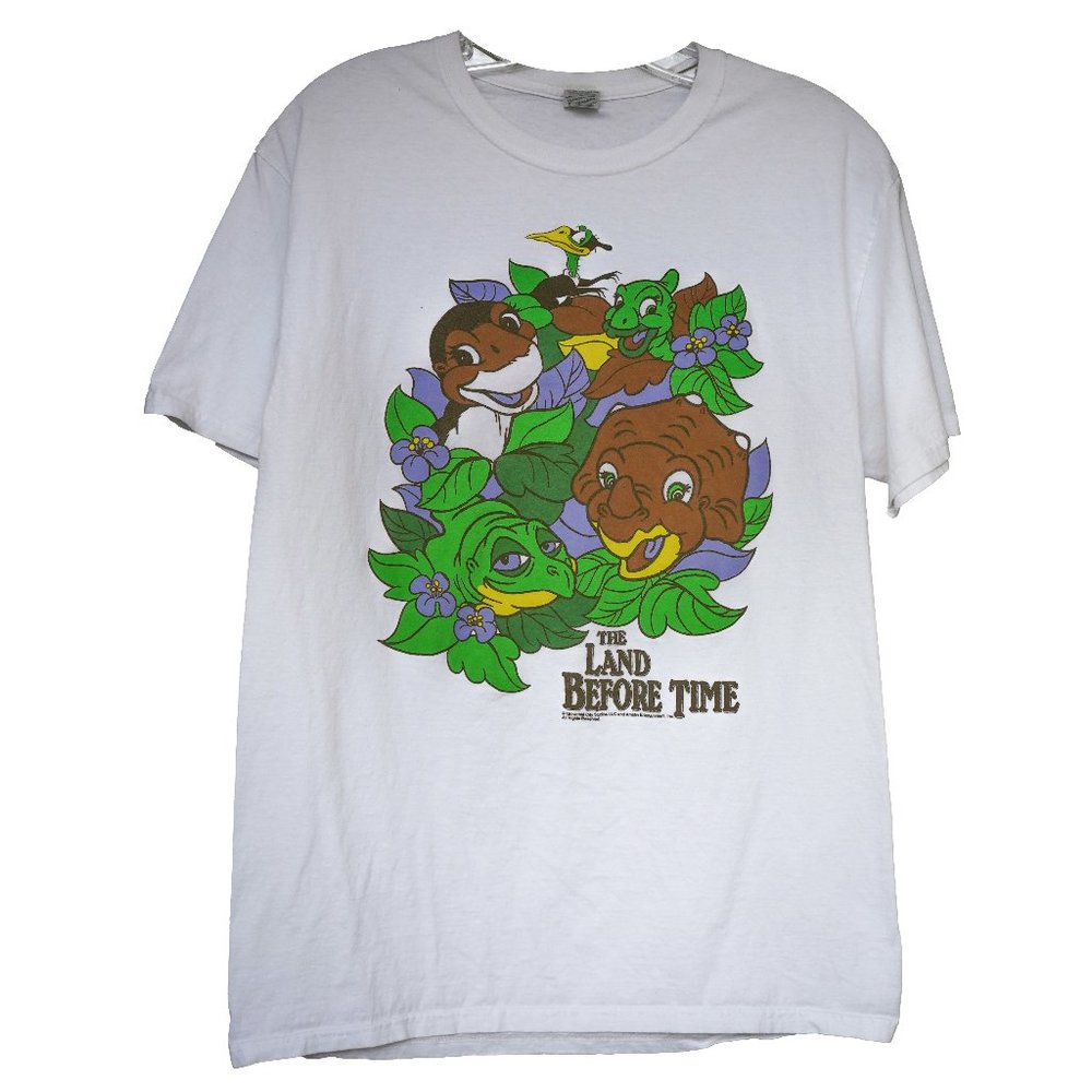 Land Before Time Vintage 90s Hanes Screen Print White… - Gem